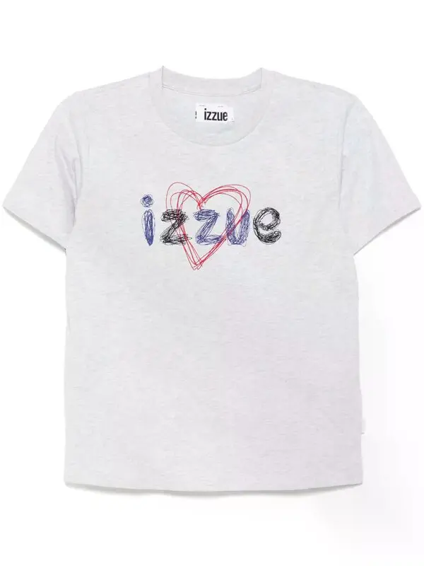 Izzue Logo-embroidered T-shirt - Grey