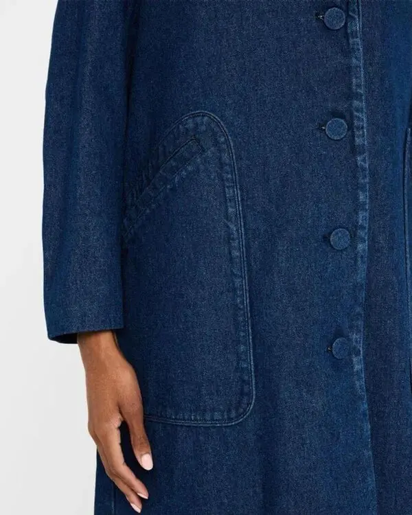 Dries Van Noten Ricca Long Denim Coat - Blue