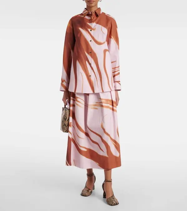 Dries Van Noten Printed Cotton Shirt - Brown