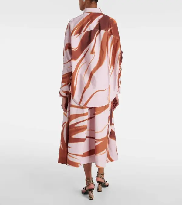 Dries Van Noten Printed Cotton Shirt - Brown