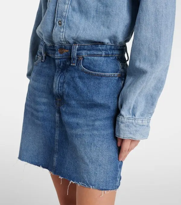 7 For All Mankind Denim Mini Shirt Dress