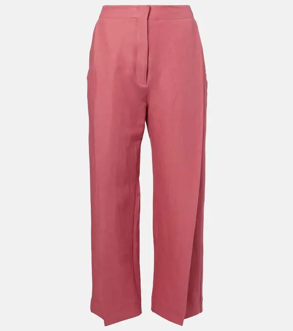 Tove Santu Linen And Cotton-blend Culottes - Pink
