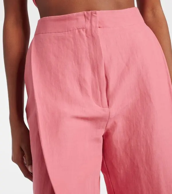 Tove Santu Linen And Cotton-blend Culottes - Pink