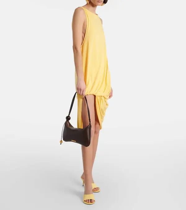 Jacquemus Bisou Perle Large Leather Shoulder Bag