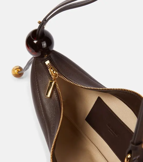 Jacquemus Bisou Perle Large Leather Shoulder Bag
