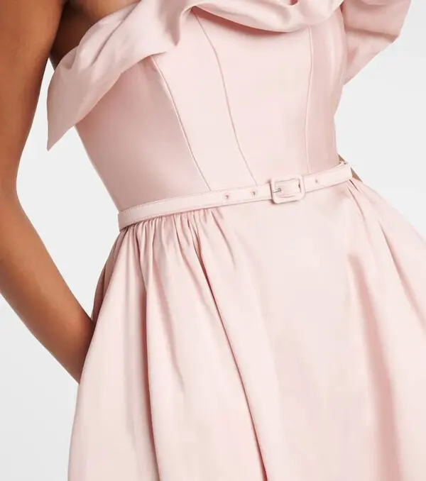 Roland Mouret Strapless Ruffled Midi Dress - Beige