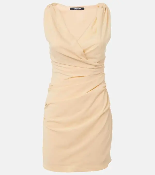 Jacquemus Rita Ruched Minidress - Beige