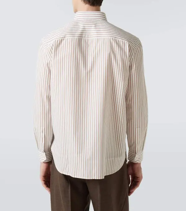 Saint Laurent Cassandre Striped Cotton Poplin Shirt
