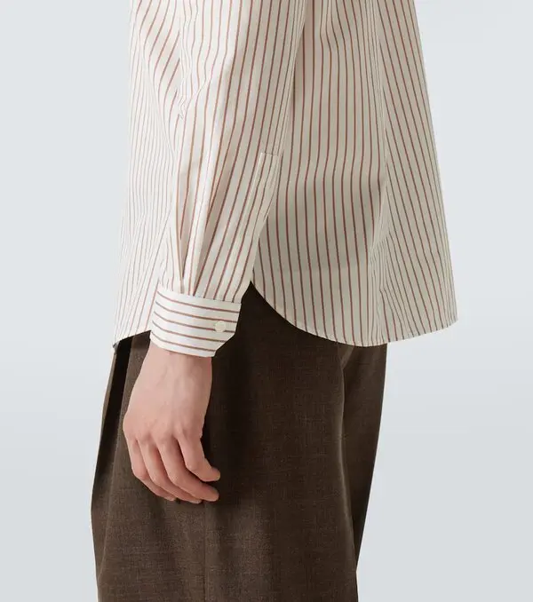 Saint Laurent Cassandre Striped Cotton Poplin Shirt