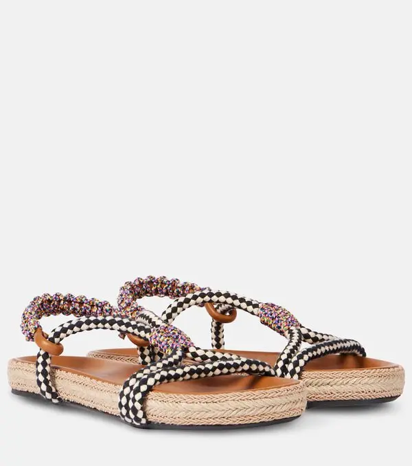 Isabel Marant Waltee Leather-trimmed Espadrilles - Beige