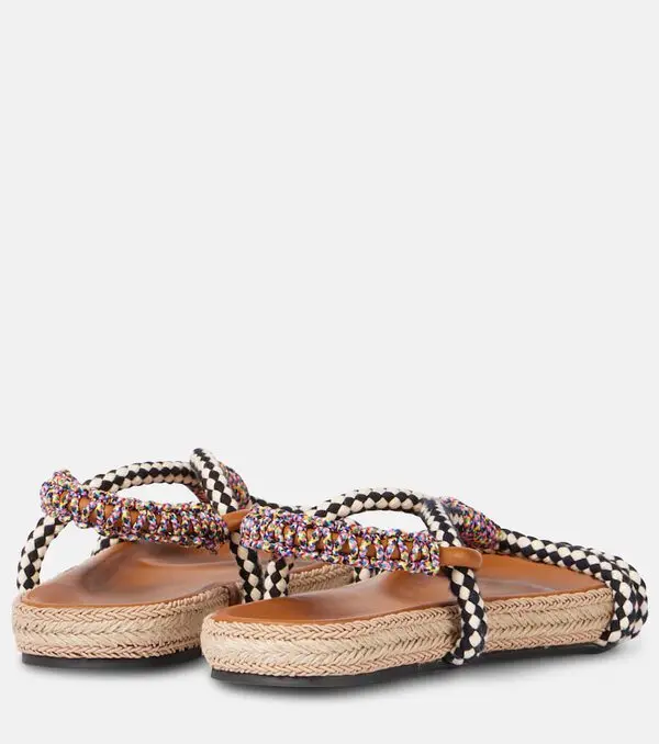 Isabel Marant Waltee Leather-trimmed Espadrilles - Beige