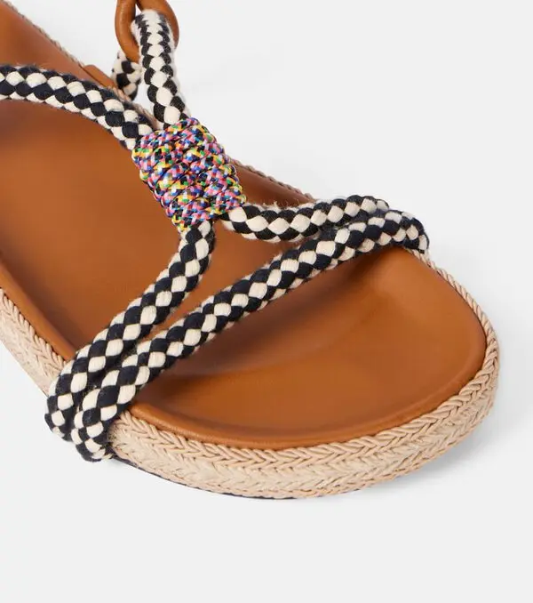 Isabel Marant Waltee Leather-trimmed Espadrilles - Beige