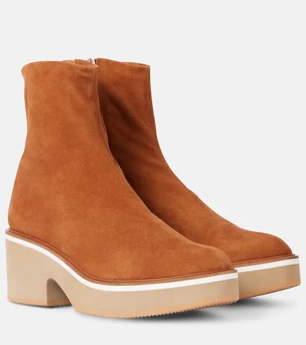 Clergerie Albane Suede Platform Ankle Boots