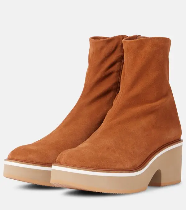 Clergerie Albane Suede Platform Ankle Boots