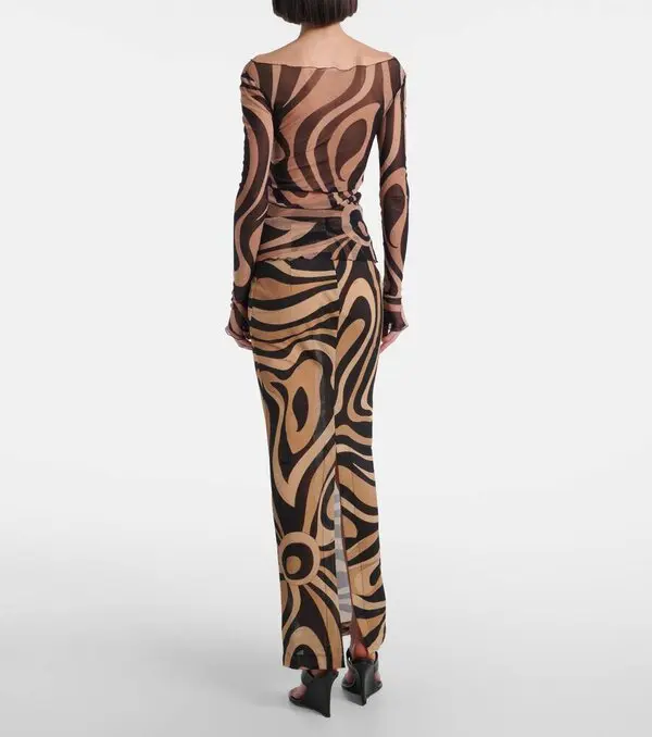 Emilio Pucci Marmo Semi-sheer Tulle Top - Pink