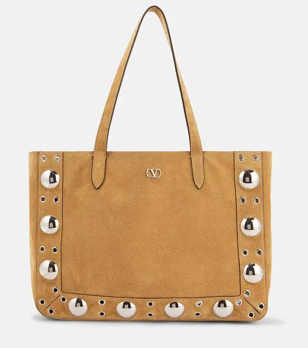 Valentino Garavani Nellcote Medium Studded Shopper - Beige