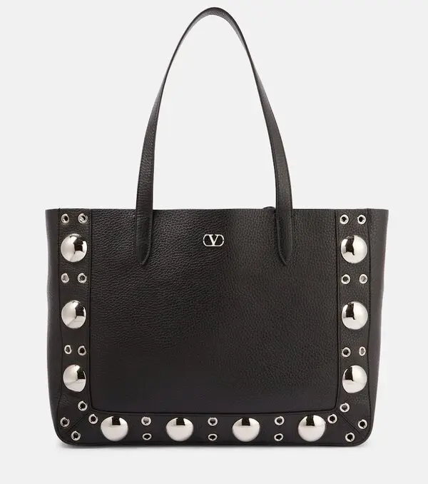 Valentino Garavani Medium Studded Leather Shopper - Black