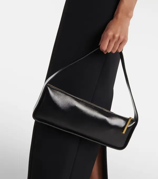 Khaite Lori Leather Shoulder Bag - Black