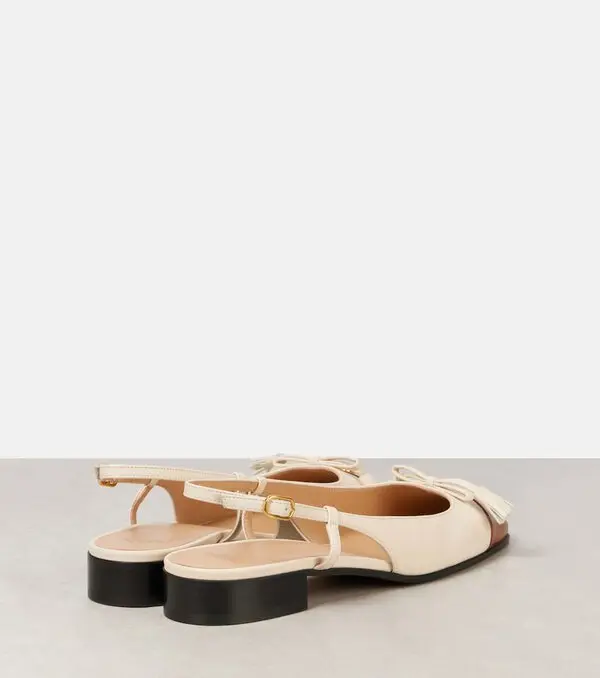 Valentino Garavani Valet Du Roi Leather Ballet Flats - White