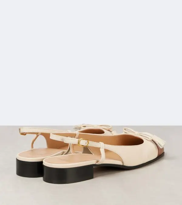 Valentino Garavani Valet Du Roi Leather Ballet Flats - White