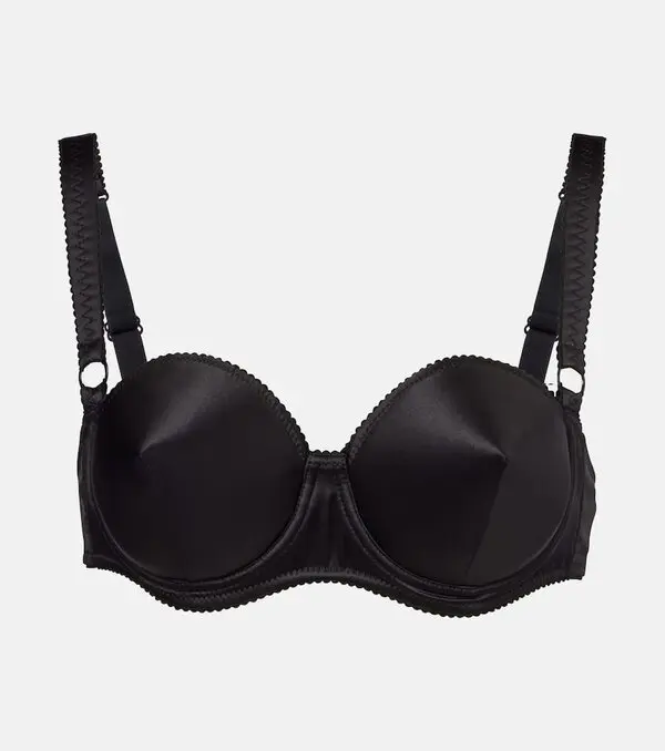 Dolce & Gabbana Silk-blend Satin Bra Top - Black