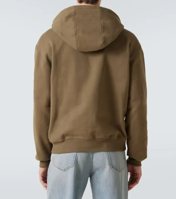 Saint Laurent Logo Embroidered Hoodie - Green