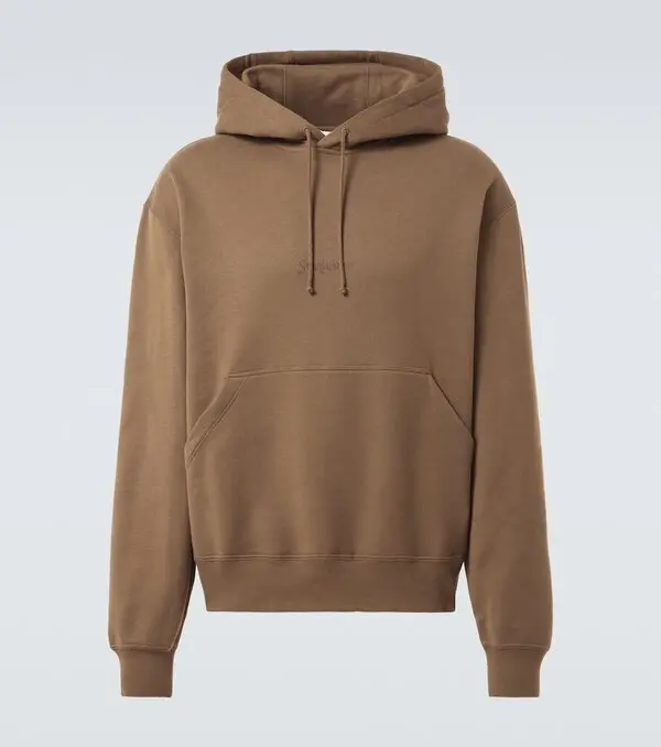 Saint Laurent Logo Embroidered Hoodie - Green