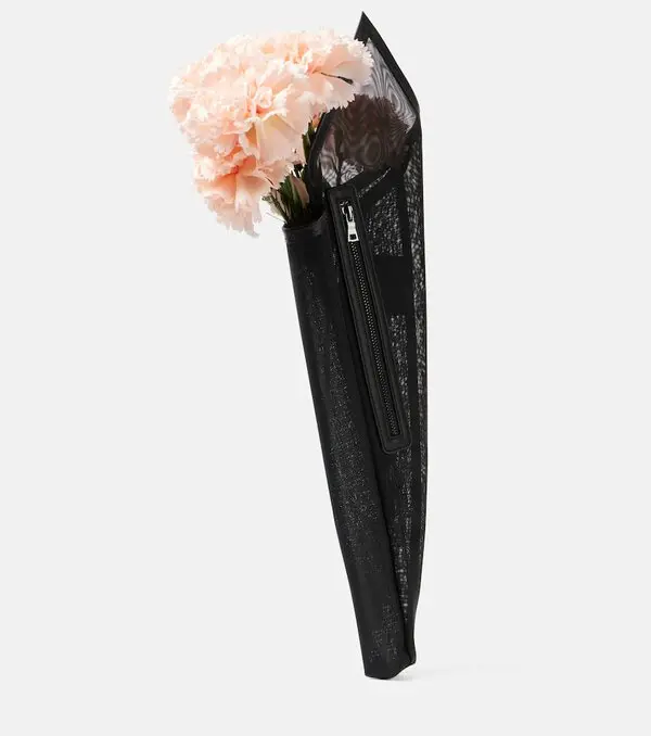 Simone Rocha Stuffed Carnation Bouquet Xl Clutch - Black