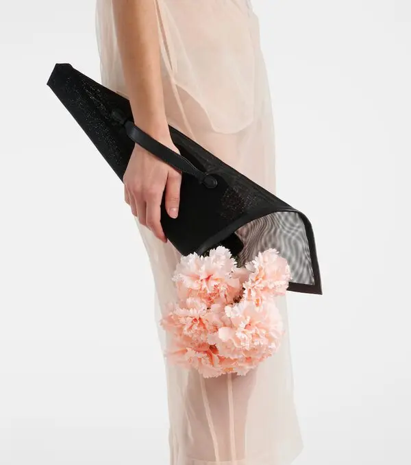 Simone Rocha Stuffed Carnation Bouquet Xl Clutch - Black