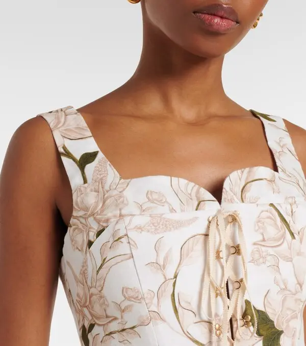 Agua Bendita Reserva Gardenia Floral Linen Crop Top
