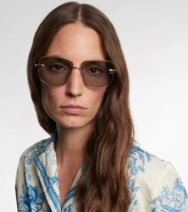 Versace Medusa Square Sunglasses - Gold