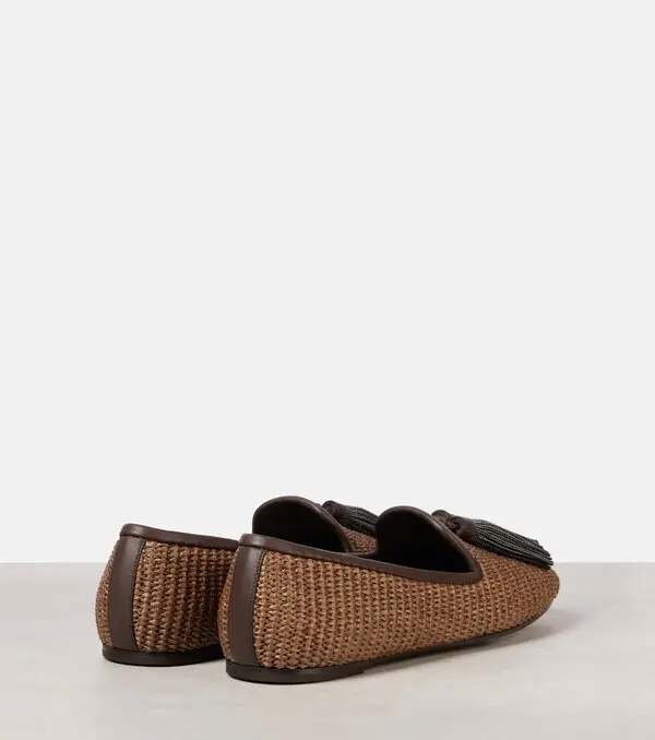 Brunello Cucinelli Monili Woven Loafers