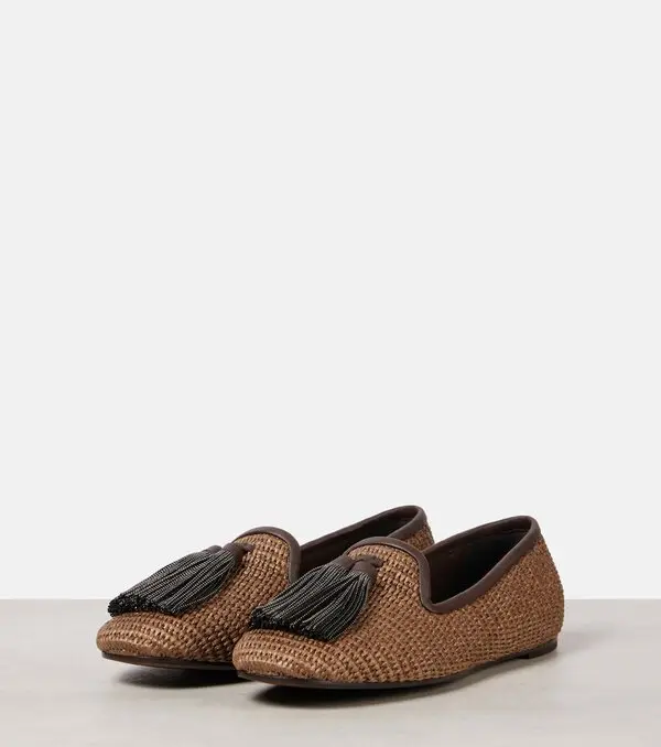 Brunello Cucinelli Monili Woven Loafers