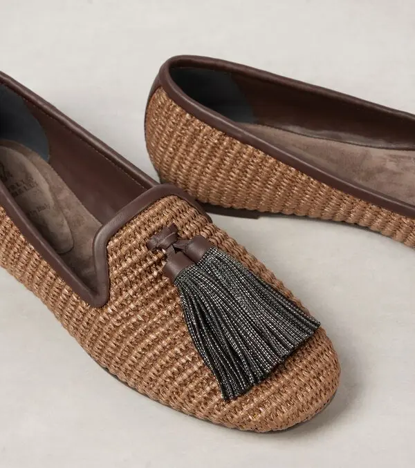 Brunello Cucinelli Monili Woven Loafers