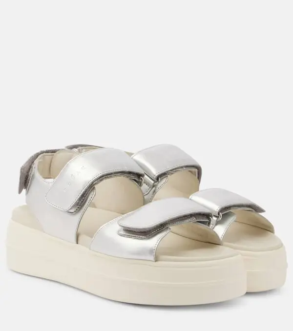 Hogan H680 Leather Sandals - White