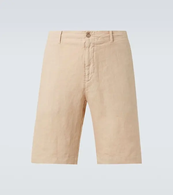 Fedeli Linen Bermuda Shorts - Beige