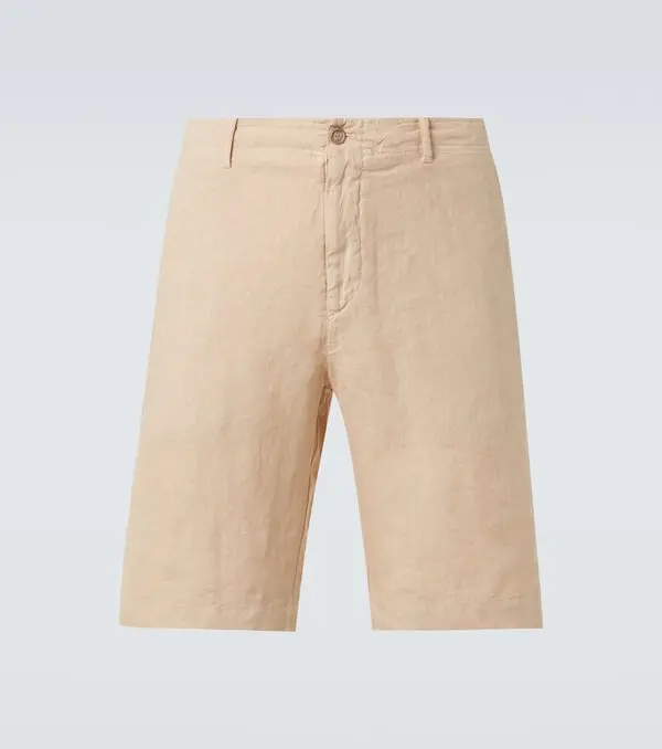 Fedeli Linen Bermuda Shorts - Beige