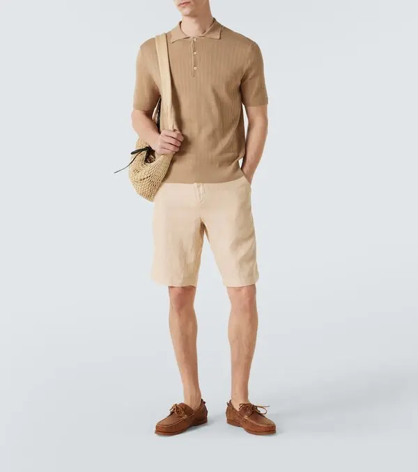 Fedeli Linen Bermuda Shorts - Beige