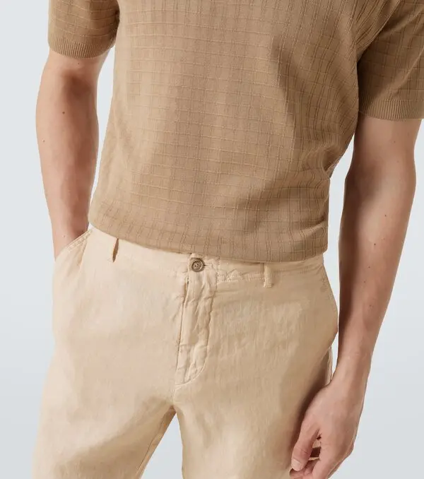Fedeli Linen Bermuda Shorts - Beige