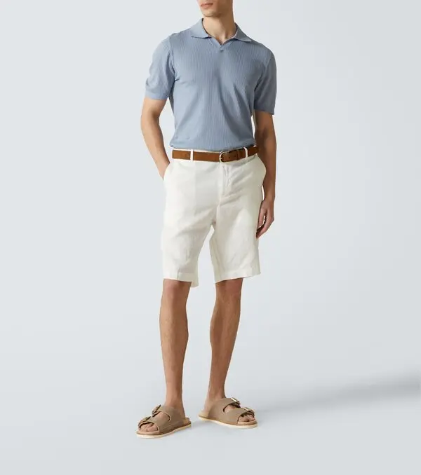 Fedeli Linen Bermuda Shorts - White