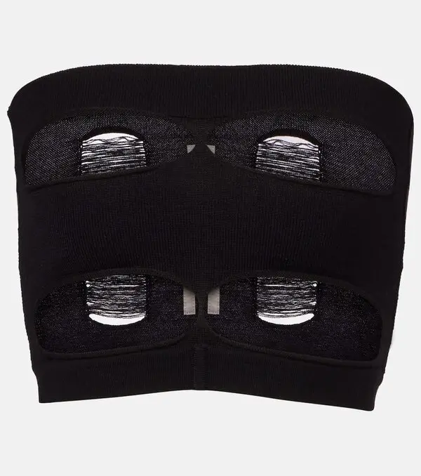 Rick Owens Cutout Strapless Wool Top - Black