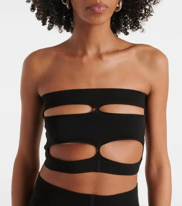 Rick Owens Cutout Strapless Wool Top - Black