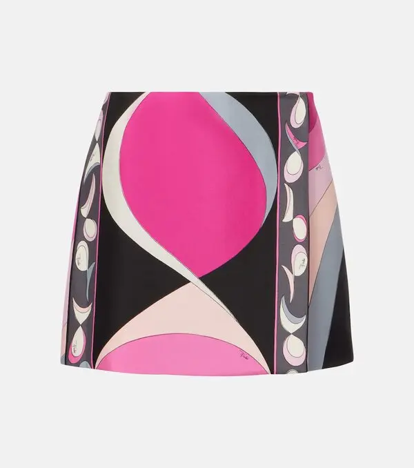 Emilio Pucci Pesci Silk Twill Miniskirt - Pink