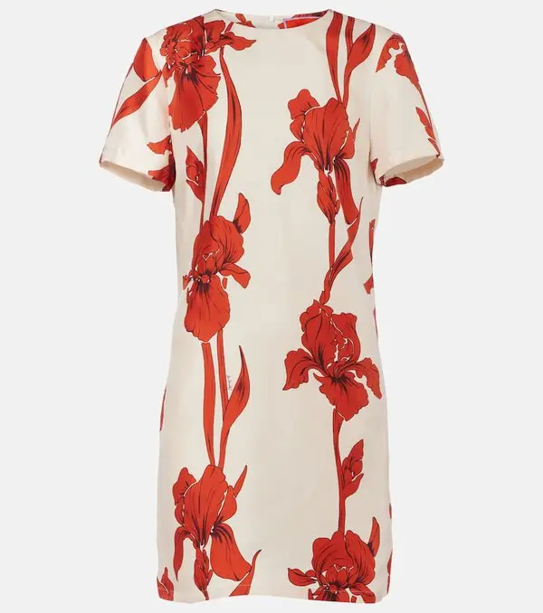 La DoubleJ Floral Silk Minidress - White