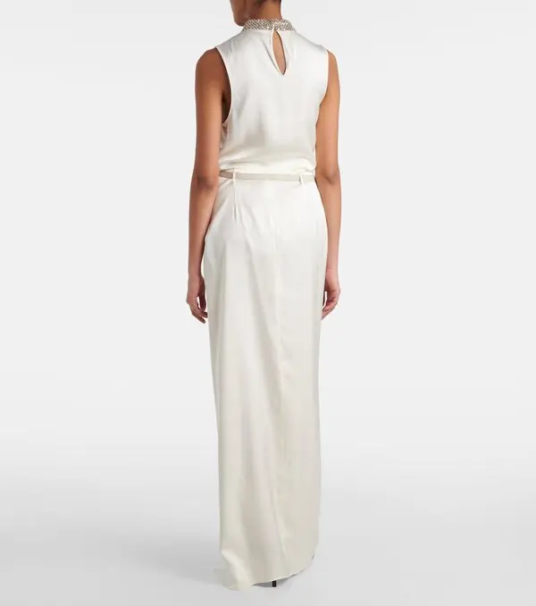 TOM FORD Silk Satin Wrap Skirt - White