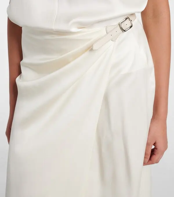 TOM FORD Silk Satin Wrap Skirt - White
