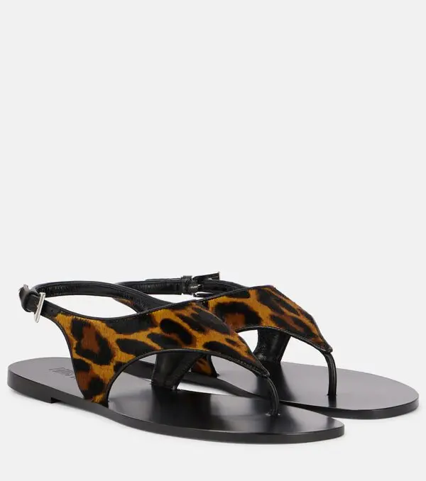 Paris Texas Amalfi Leopard-print Calf Hair Thong Sandals - Multicoloured