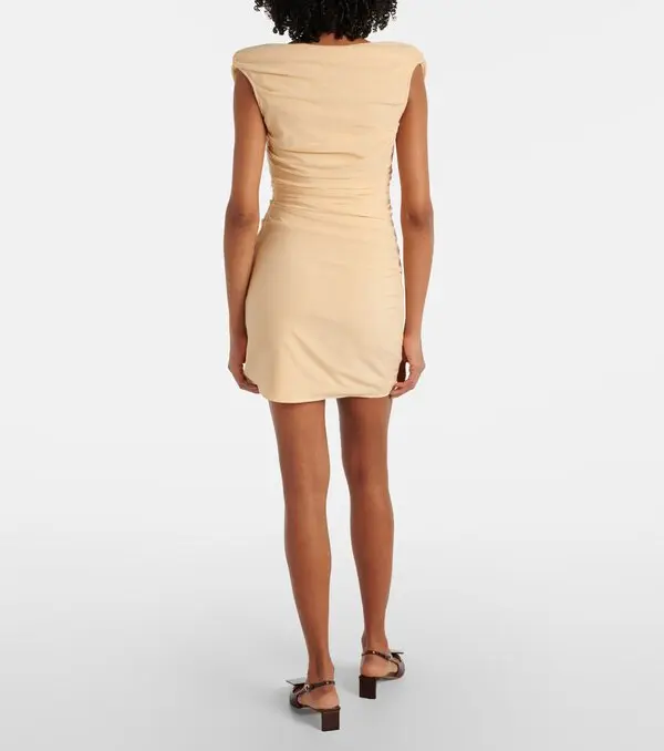 Jacquemus Rita Ruched Minidress - Beige