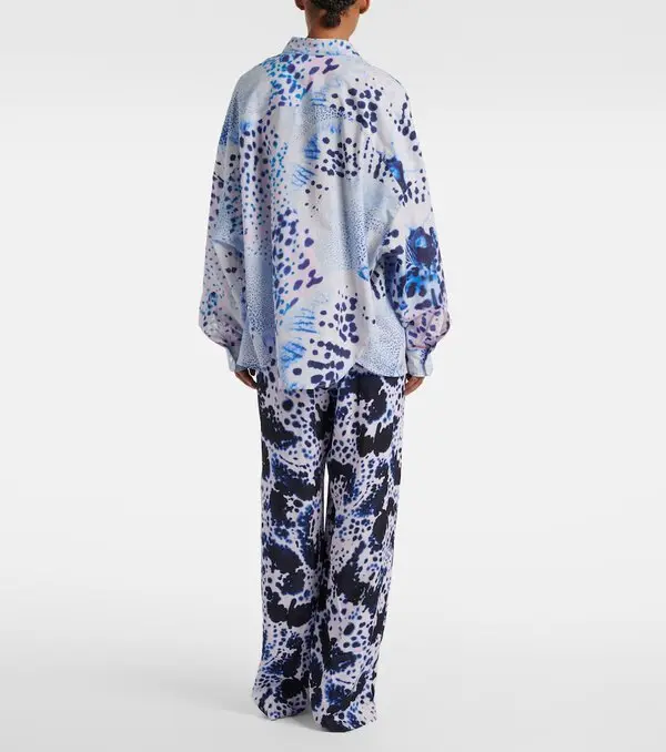 Dries Van Noten Printed Cotton Shirt - Blue