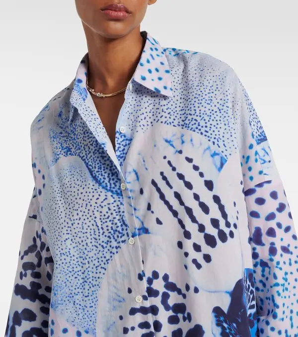 Dries Van Noten Printed Cotton Shirt - Blue